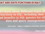 What Are Date Functions In Sql Sqlpost Academy