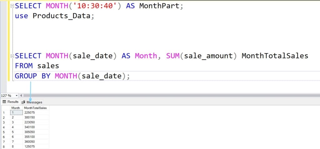 MONTH Function in SQL Server - SQL Server Guides