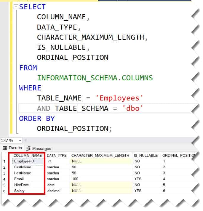Get Table Column Names List In Sql Server By Code - Retina Colorful Pictures for Desktop