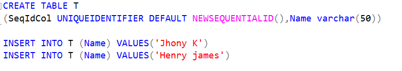 Sql Server Newsequentialid Sql Bi Tutorials 7788