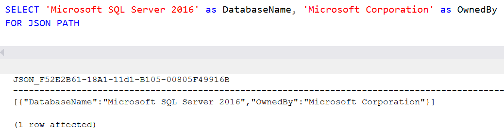 SQL Server FOR JSON Clause - SQL BI Tutorials
