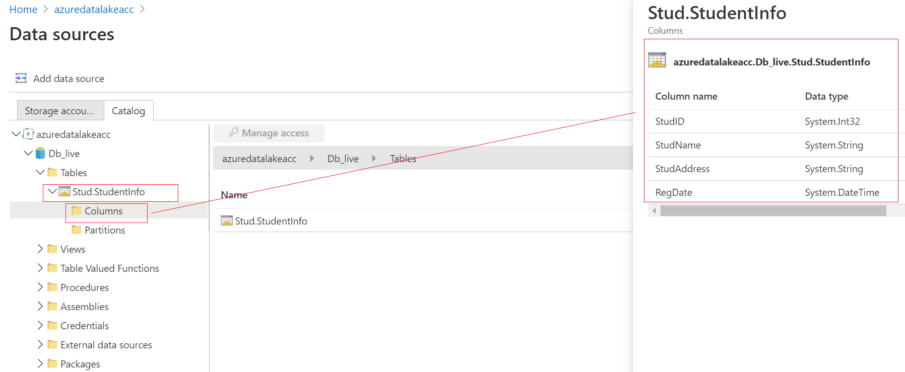 Create a Schema and table in Azure Data Lake Database - SQL BI Tutorials