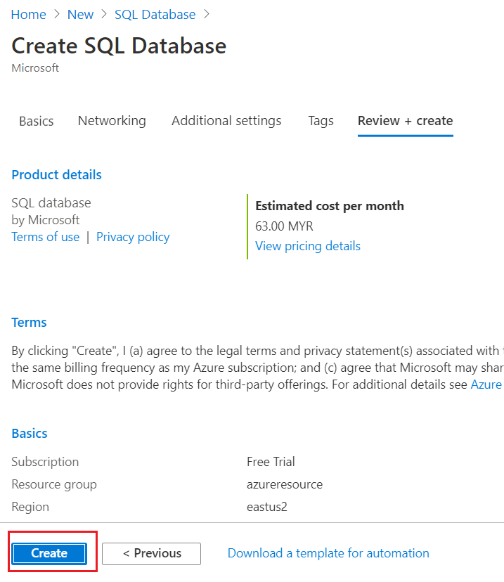 Create Azure Sql Database Sql Bi Tutorials