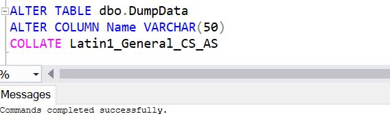 SQL change column collation to case sensitive - SQL BI Tutorials SQL change column collation to case sensitive - SQL BI Tutorials