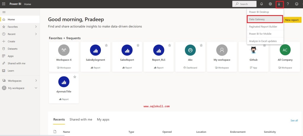 Install And Configure On Premises Data Gateway Sql Bi Tutorials