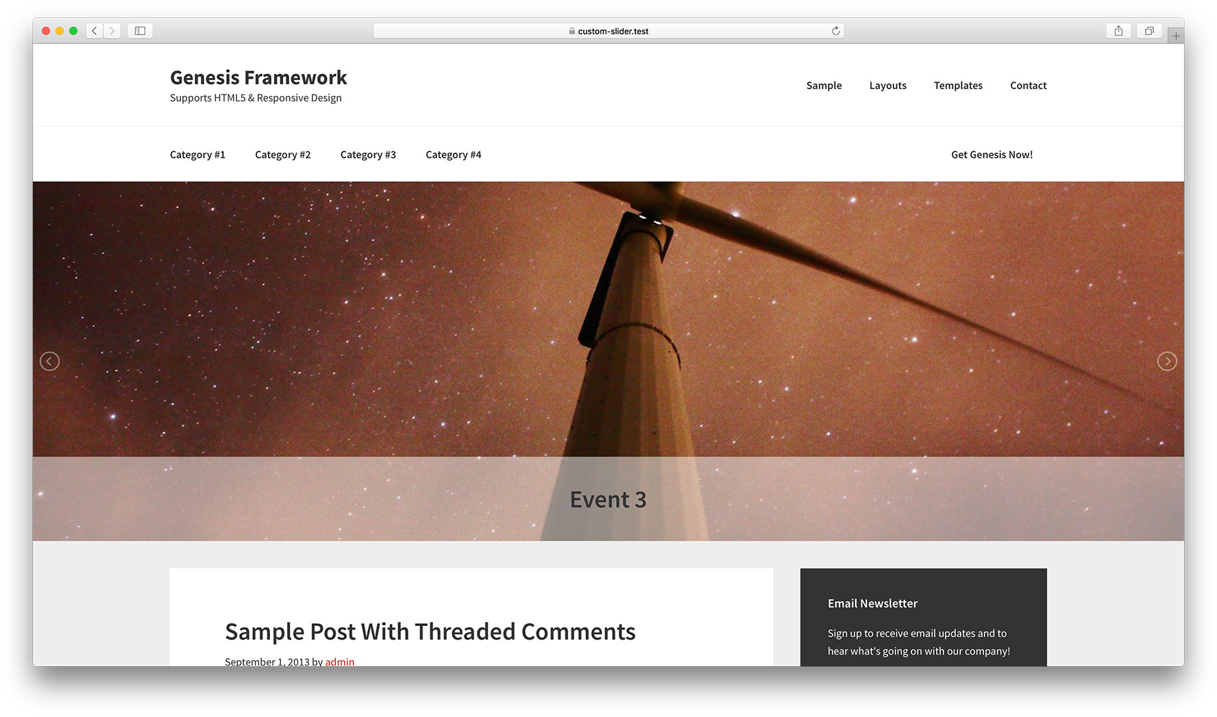 Custom Slider Showing Featured Posts And Featured Events In Genesis