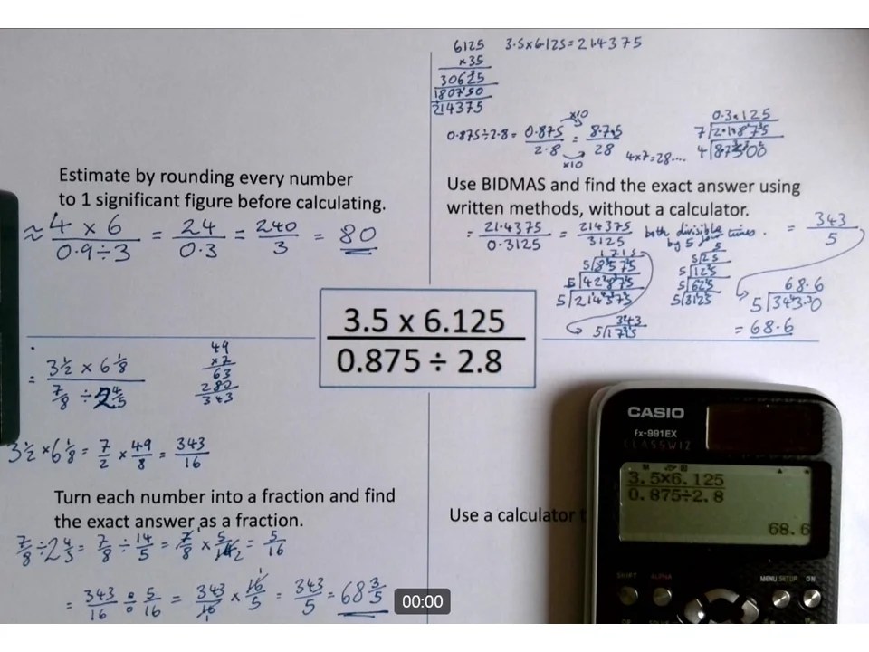 Estimation, BIDMAS, Fractions, Calculator use – SSDD Problems