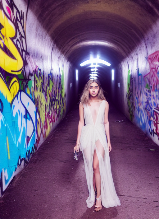 Urban tunnel portrait - Stable Diffusion Art