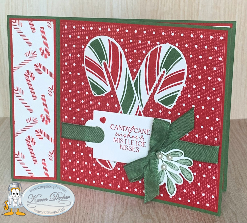 Book Fold Candy Cane Christmas Card & Circle Tri Fold Card - Stampalosopher