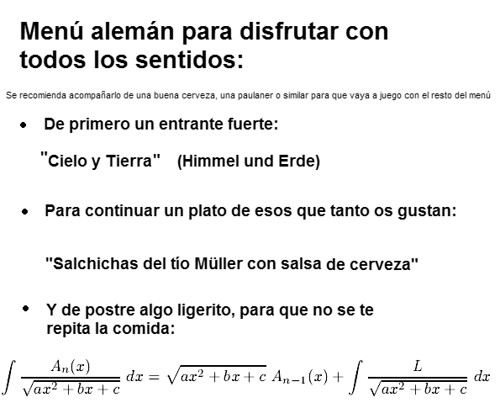 Menú alemán (para variar un poco) | ¿Por qué creemos que es necesario ...