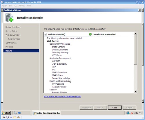 Windows Web Server 2008 on Virtual PC 2007 | Jigsaw Pieces