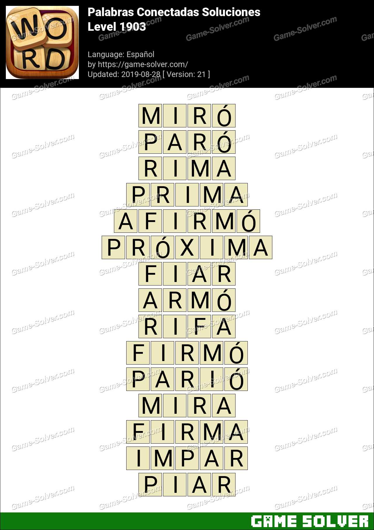 Palabras Conectadas Nivel 1903 Soluciones - Game Solver
