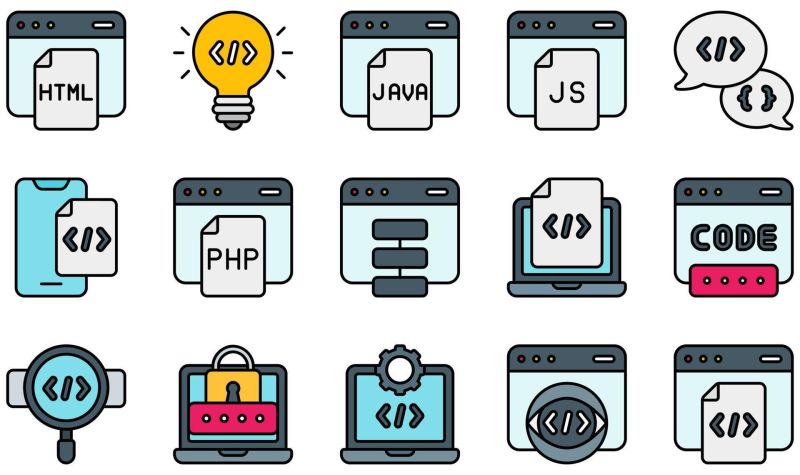 Css Html Java Php Programming Concept Icon - Download High Quality Colorful Illustration | Mobile