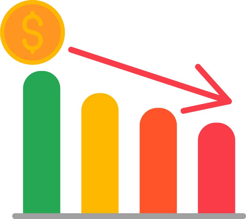 Profit Dicrease Vector Icon 20325159 Vector Art At Vecteezy - Premium Mobile Geometric Pictures | Free Download