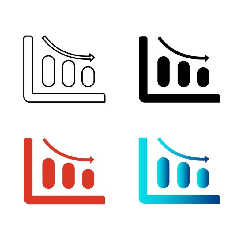 Simple Illustration Of Increase And Decrease Graph 49600627 Vector Art - Colorful Backgrounds - Classic Desktop Collection