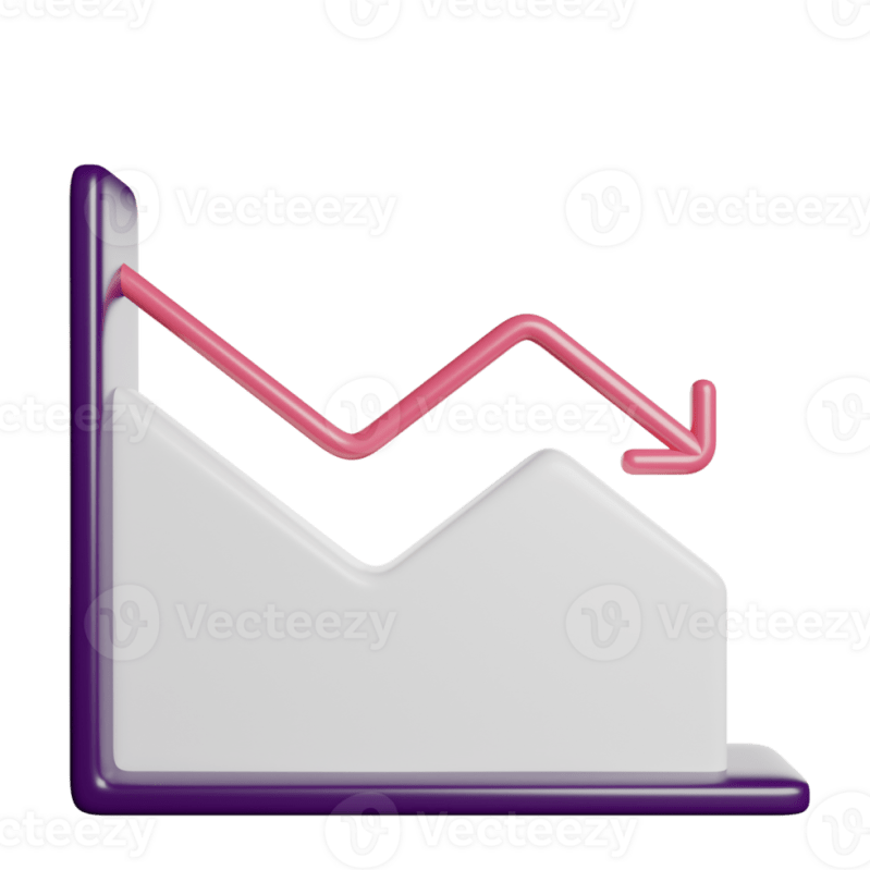 Bar Chart Report Analytics Statistic Decrease Arrow Png Decreasing - Download Modern Abstract Image | HD