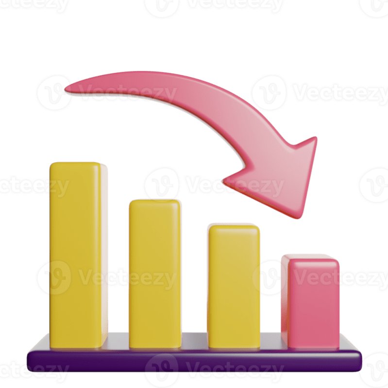 Bar Chart Report Analytics Statistic Decrease Arrow Png Decreasing - Ultra HD Vintage Images for Desktop