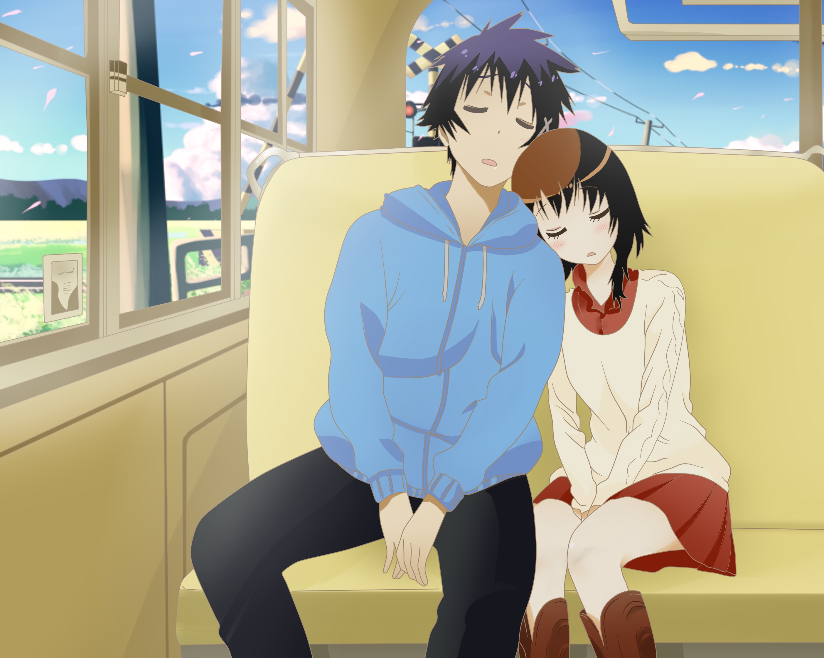 View 14 Cute Anime Couple Sleeping On Shoulder - besttowasude