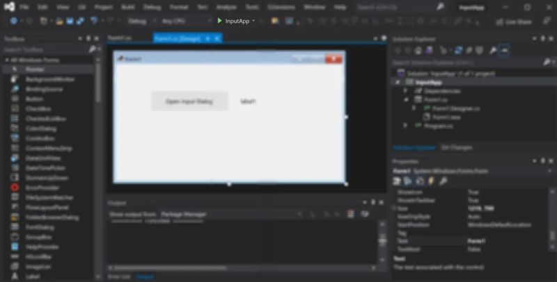 Winforms: How to Create and Display an Input Dialog Box