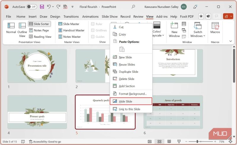 How To Hide Or Unhide Slides In Microsoft Powerpoint Vegaslide - Vintage Arts - Professional Mobile Collection