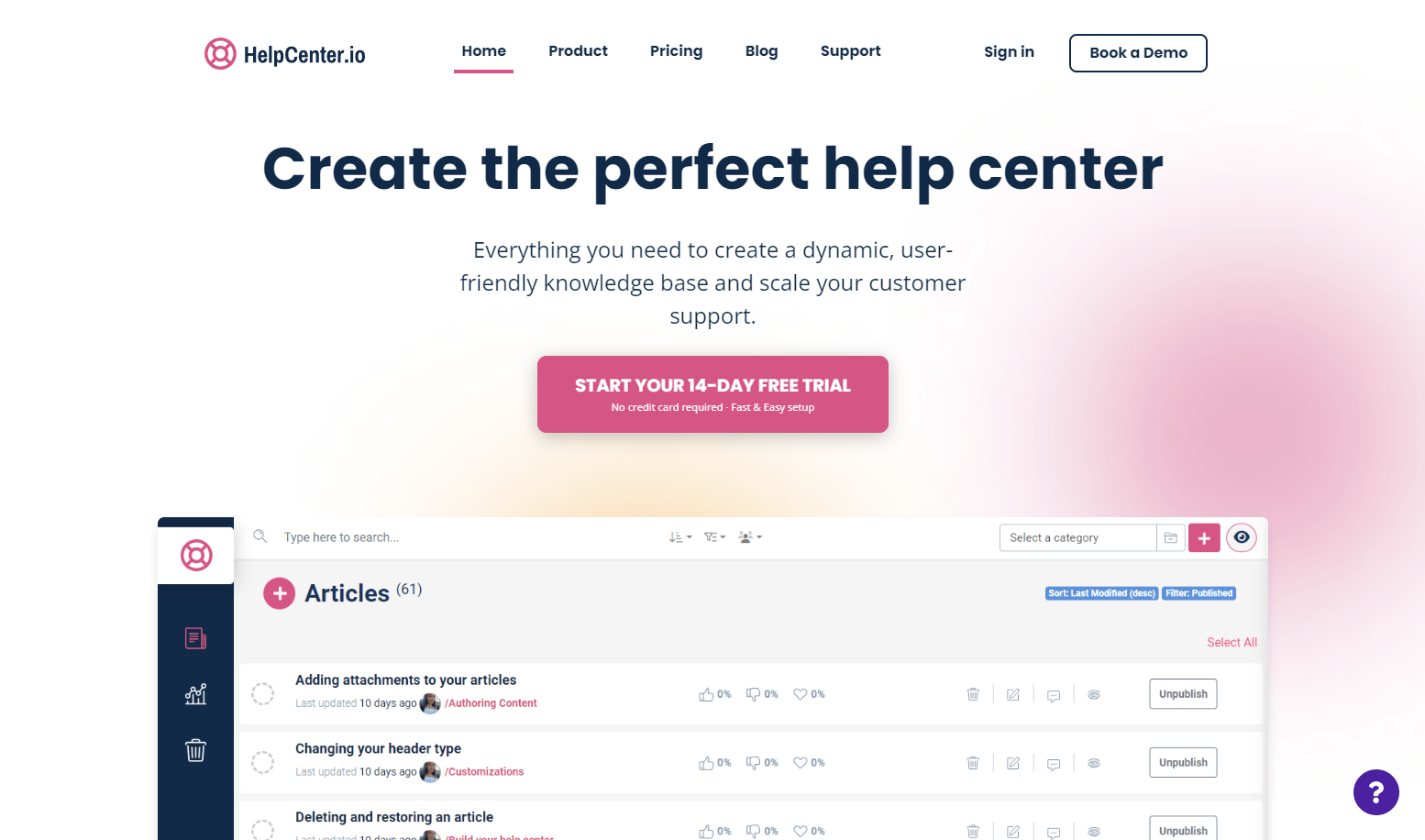 Create The Perfect Help Center Helpcenter Io