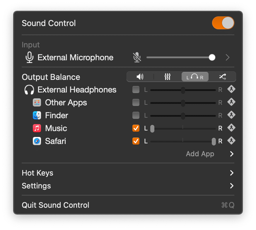 Sound Control – App Volumes and Equalizer for Mac – Static Z Software