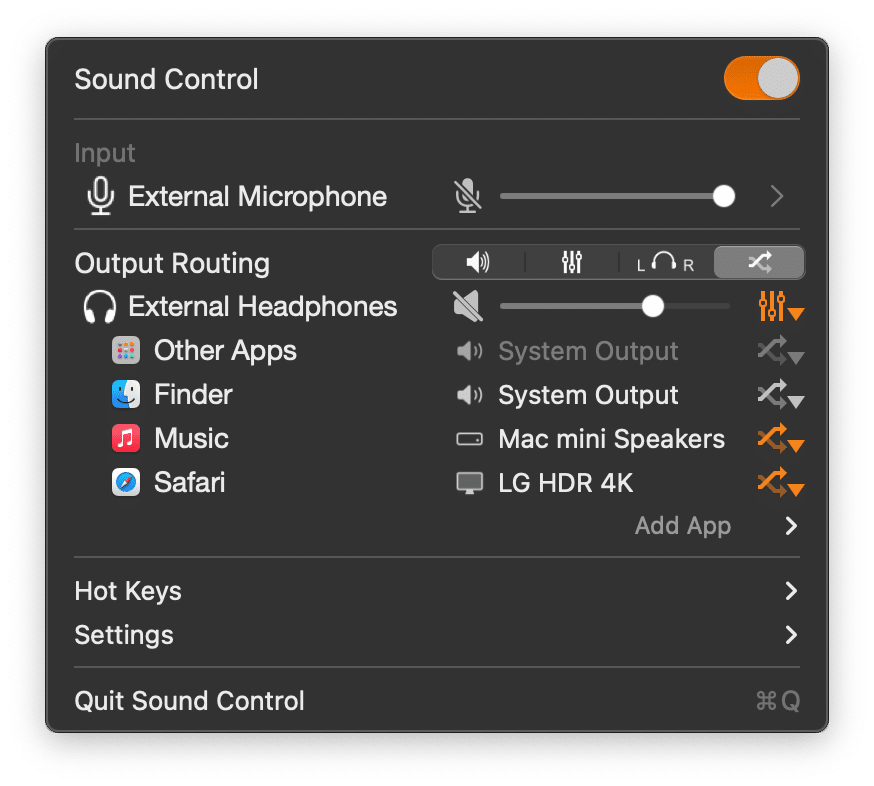 Sound Control – App Volumes and Equalizer for Mac – Static Z Software