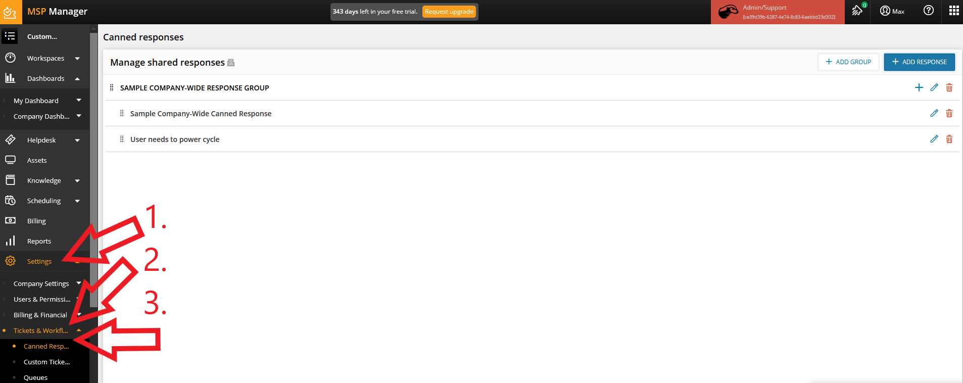 N-able MSP Manager – Canned Responses Feature Rollout | N-able Status