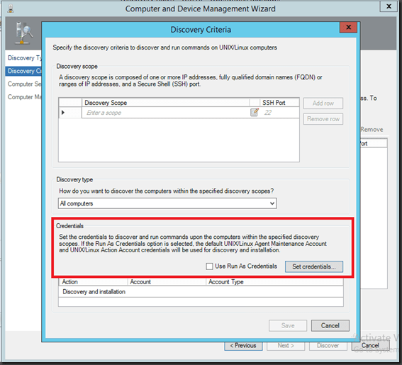 Scom 2016 Whats New Unixlinux Series Discovery Wizard Provide Runas Account Stefanrothnet