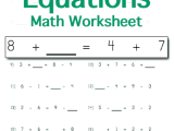 Balancing Math Equations Worksheet Customizable