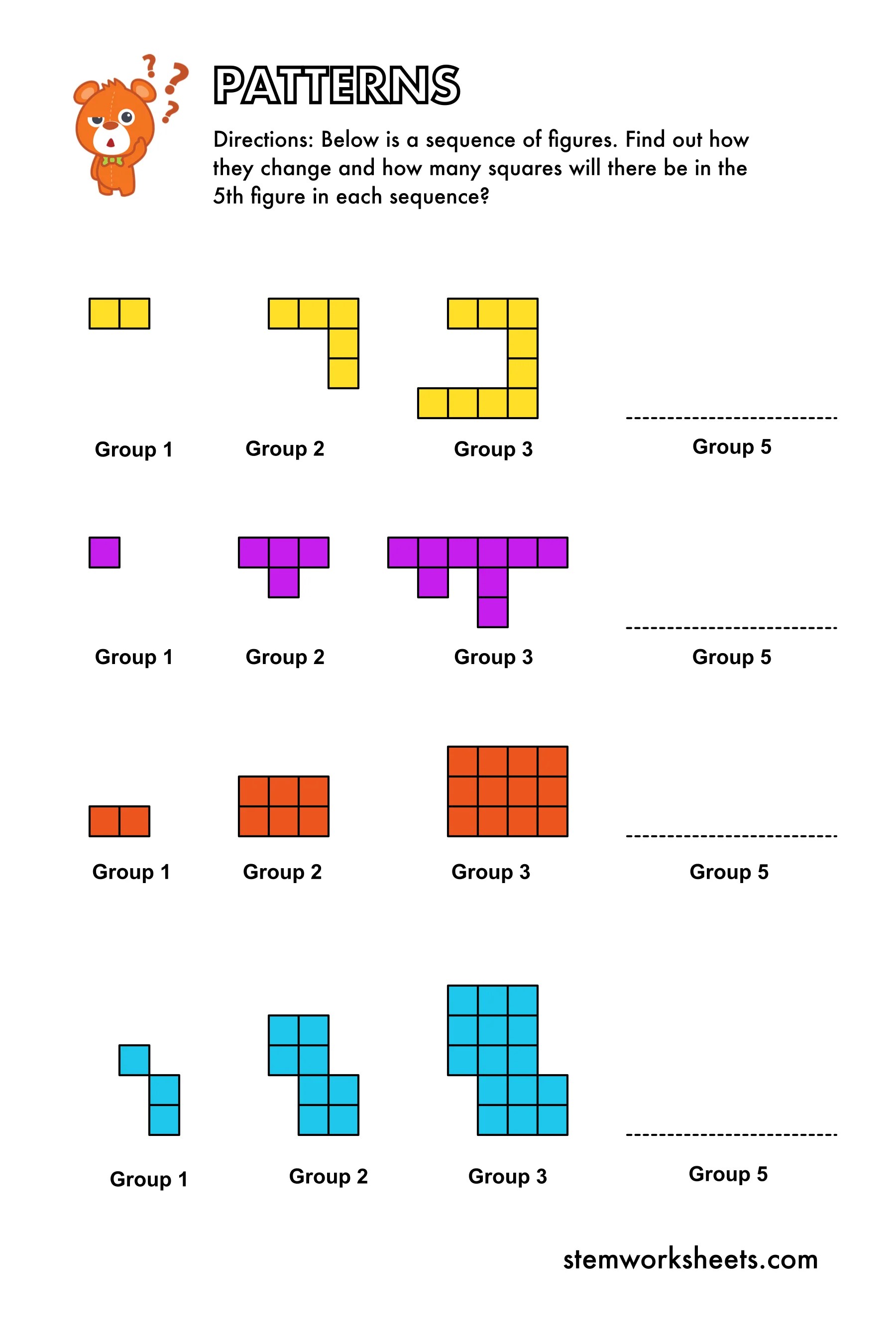 Free Growing Patterns Pack 1 Stemworksheets