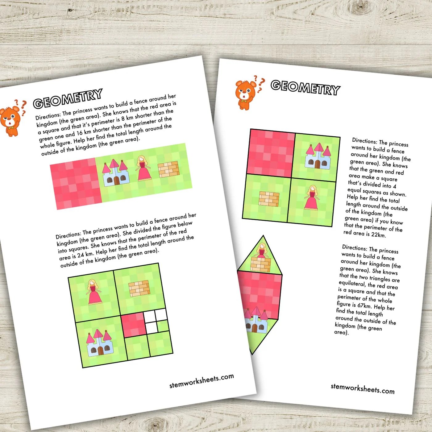 Free Geometry Worksheets Pack 2 Stemworksheets