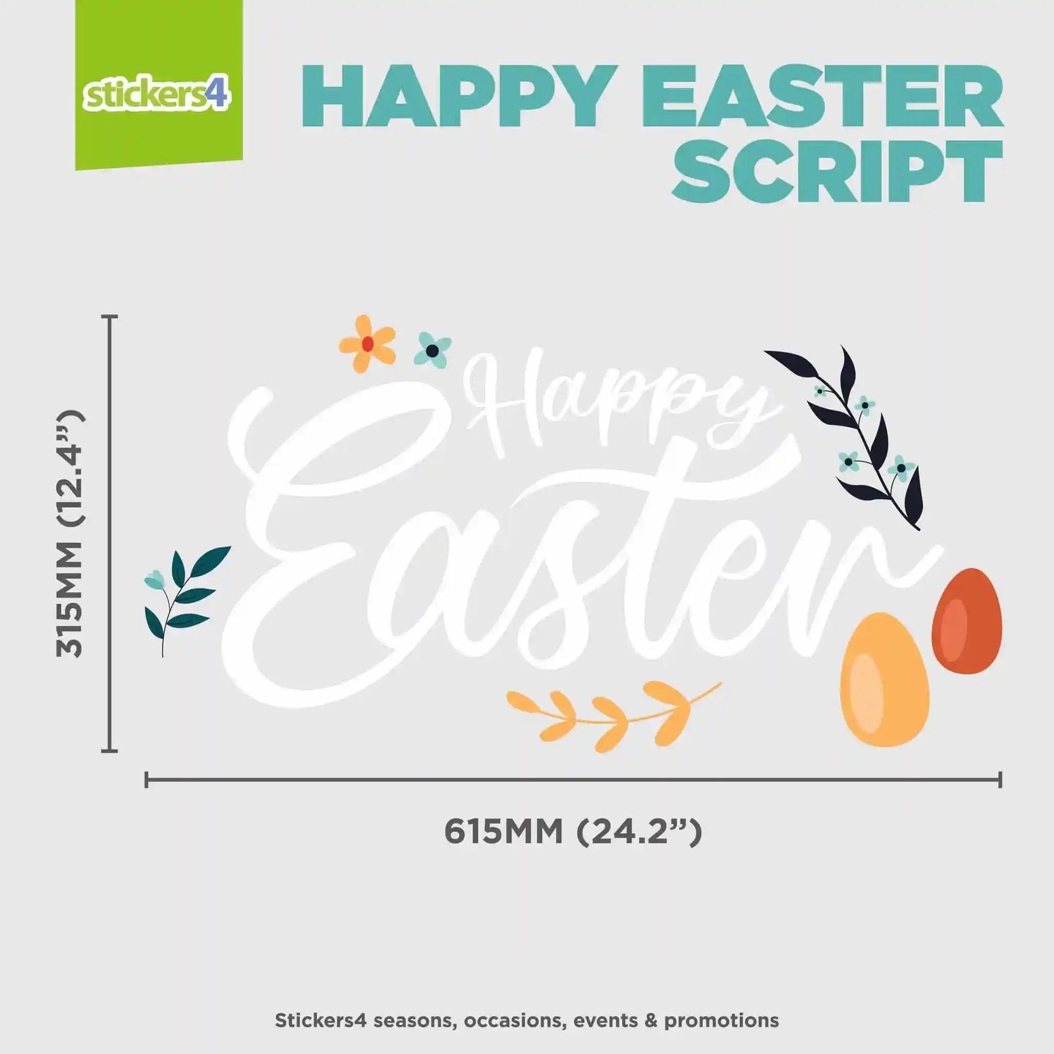 Happy Easter Script Window Sticker Easter