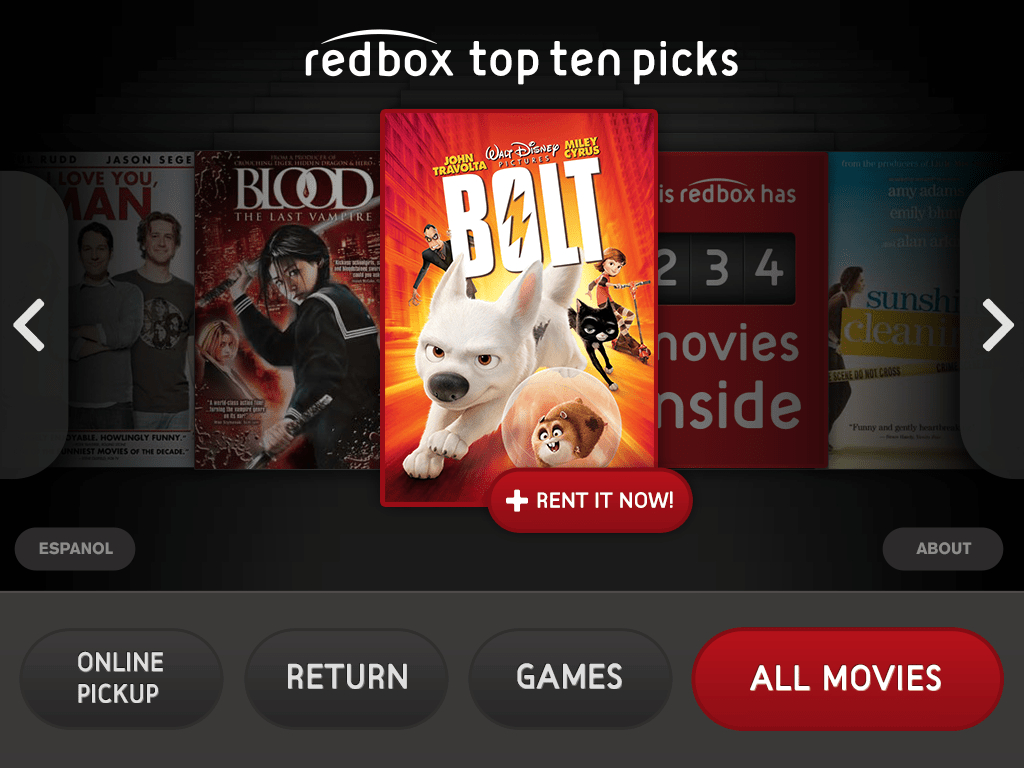 Redbox Kiosk UI 2.0 (Design 2010) | Stickstone