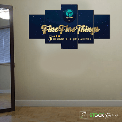 Canvas Print Split Panels (5 in 1) - Office Reception – StockFrames