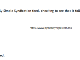 Adding An Rss Feed With Python