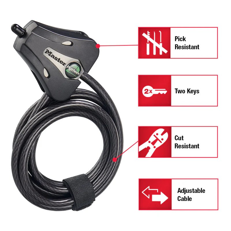 8418d Pythonâ Adjustable Locking Cable â Master Lock Store