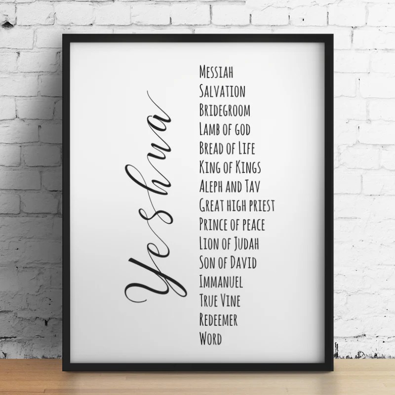 Names Of Yeshua Printable Sign Torah Sisters
