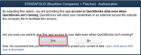 Adding a New QuickBooks Desktop Integration to STRATAFOLIO