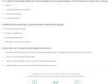 Quiz Worksheet Batch Processing Study