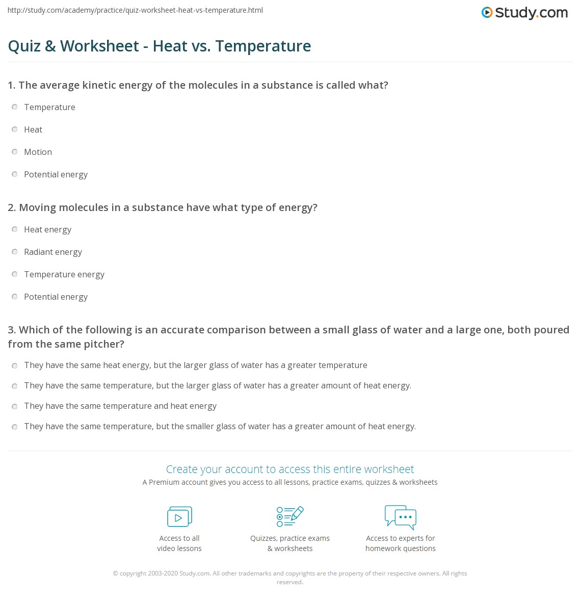 Heat And Temperature Worksheet / Heat Class 7 Worksheet Ncert Printable ...