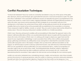 Conflict Resolution Techniques Free Essay Example 1337 Words