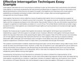 Effective Interrogation Techniques Essay Example Studyhippo
