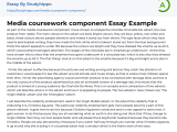 Media Coursework Component Essay Example Studyhippo