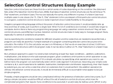 Selection Control Structures Essay Example Studyhippo