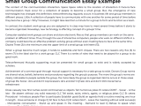 Small Group Communication Essay Example Studyhippo