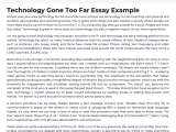 Technology Gone Too Far Essay Example Studyhippo