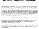 Values Ethics Communication Essay Example Studyhippo
