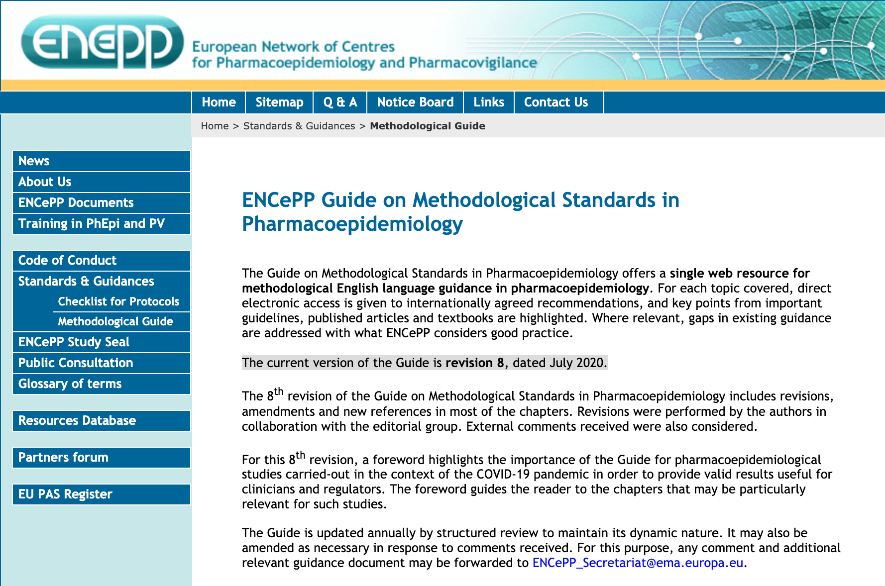 Eighth Revision of the ENCePP Guide on Methodological Standards in ...