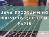 Bca Degree Java Programming Previous Question Paper Studynotes